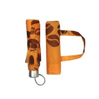 China SGS Compact Portable Polyester 190T 3 Folding UV Umbrella With Custom Logo for sale