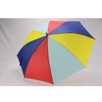 China BSCI Pongee Fabric Three-Color Joint Golf Umbrella with 144mm Fiberglass Shaft and 27-inch Coverage for sale
