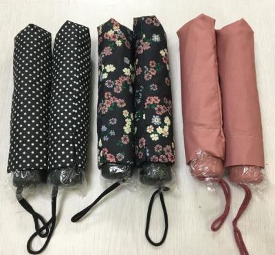 China 190T Polyester 8 Metal Ribs Pocket Umbrella 21 Inch Folding Manual Open Metal Frame for sale