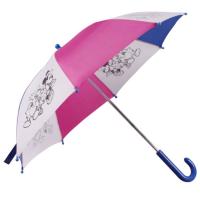 China Solid Color Pongee 8mm Metal Shaft Manual Open Kids Umbrella for sale