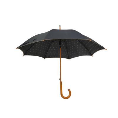 China Auto Open Straight Wooden Handle Sunshade Umbrella 23 inch 25 inch Heat Transfer Printing for sale