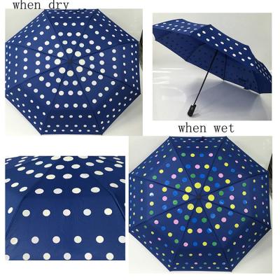 China Magic Printing Folding Automatic Open Pongee Fabric Umbrella For Ladies for sale