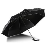 China Custom 3 Folding Digital Printing UV Coating Windproof Rain Umbrella 21 Inch 8 Panels for sale