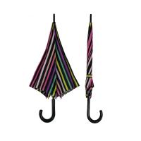 China SGS Windproof Compact Straight Striped Umbrella For Travel for sale