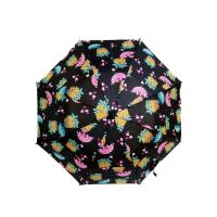 China 19 Inch 8K Pongee 190T Kids Folding Umbrella with Plastic J Handle Auto Open for sale