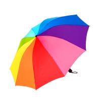 China Customized Polyester 190T 3 Folding Rainbow Color Umbrella BSCI for sale