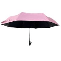 China UPF 30 Auto Open Close 3 Folding Umbrella with Black UV Coating Pongee Fabric for sale
