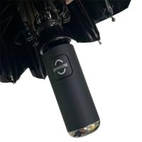 China UPF 30 Auto Open Close 3 Folding Umbrella with Black UV Coating Pongee Fabric for sale