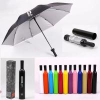 China BV 190T Pongee Fabric Wine Bottle Umbrella 100cm UV Coating with Case for Custom Branding for sale