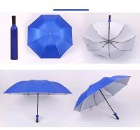 China BV 190T Pongee Fabric Wine Bottle Umbrella 100cm UV Coating with Case for Custom Branding for sale