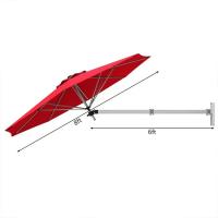 China 8FT 10FT Wall Mounted Cantilever Sun Umbrella with 28mm 32mm Adjustable Pole and Waterproof Polyester Canopy for sale
