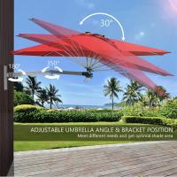 China 8FT 10FT Wall Mounted Cantilever Sun Umbrella with 28mm 32mm Adjustable Pole and Waterproof Polyester Canopy for sale