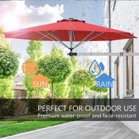 China 8FT 10FT Wall Mounted Cantilever Sun Umbrella with 28mm 32mm Adjustable Pole and Waterproof Polyester Canopy for sale