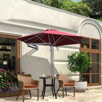 China 8FT 10FT Wall Mounted Cantilever Sun Umbrella with 28mm 32mm Adjustable Pole and Waterproof Polyester Canopy for sale