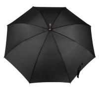 China BSCI 23x8K Auto Open Wooden Handle Umbrella 190T Pongee Fabric Black for sale