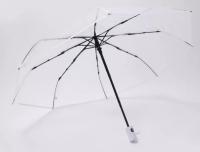 China Custom Logo Transparent 3 Folding POE Umbrella 23 Inchx8K for sale