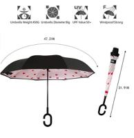 China BSCI 23 Inch Fiberglass Frame Double Layer Inverted Umbrella for sale