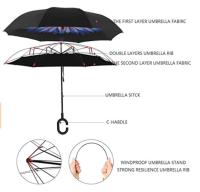 China BSCI 23 Inch Fiberglass Frame Double Layer Inverted Umbrella for sale