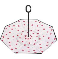 China BSCI 23 Inch Fiberglass Frame Double Layer Inverted Umbrella for sale