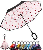China BSCI 23 Inch Fiberglass Frame Double Layer Inverted Umbrella for sale