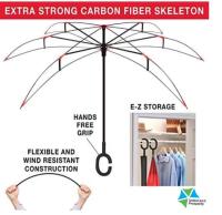 China 23 Inch Double Layer Windproof Reverse Inverted Umbrella C Handle UV Protection UPF 50 for sale