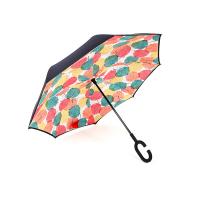 China C Handle 190T Reverse Inverted Umbrella Double Layer Inside Out Windproof 49 Arc for sale
