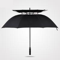 China Customized Semi Automatic Golf Umbrella 27 Inch Double Canopy Windproof Waterproof for sale