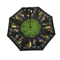 China Custom C Handle Reverse Inverted Umbrella Windproof Double Layer for sale