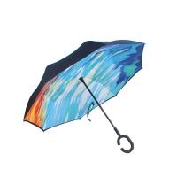 China Reverse Double Layer Inverted Umbrella Cars Custom C Handle Windproof for sale