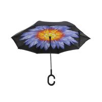 China Hands Free Double Layer C Handle Reverse Inverted Umbrella Windproof for sale