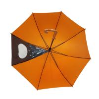 China 23 Inch Automatic Ladies Rain Umbrella with Pongee Fabric and Metal Frame - Orange Color for sale
