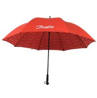 China Manual Open Over Printing Red Umbrella 3 Folds for sale