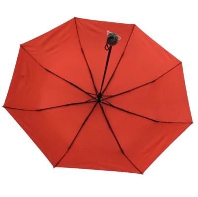 China Manual Open Over Printing Red Umbrella 3 Folds for sale