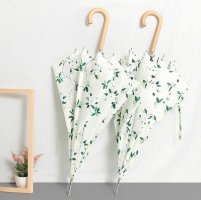 China 100% Pongee Paper Printing Promotion Straight Umbrella for sale