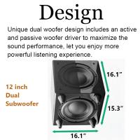 China 12 Inch 500 Watt Powered Subwoofer Speaker Deep Bass Home Theater System for sale