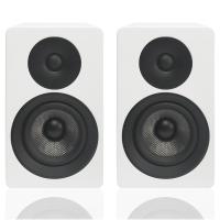 China 5.25 Inch Passive Bookshelf Speakers Matte White HiFi Studio Loudspeakers 150W RMS for sale