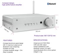 China 2.1 Channel HiFi Bluetooth Audio Power Amplifier 100 Watt Subwoofer Sound Receiver Bluetooth DAC Amplifier for sale