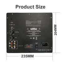 China Professional 250W Class D Subwoofer Plate Amplifier with 20-200 Hz Frequency Response and <1% Total Harmonic Distortion for sale