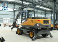 China Small Wheel Excavator Engineering Rubber Wheel Excavators New 50/80 Hydraulic Wheel Excavator / Wood Grabber 36.8 48kw for sale