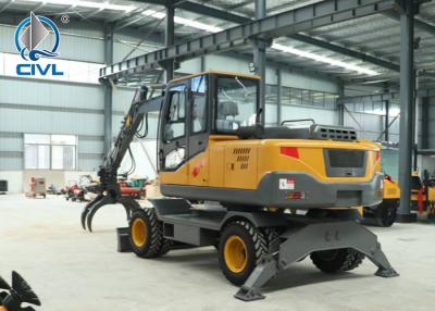 China Small Wheel Excavator Engineering Rubber Wheel Excavators New 50/80 Hydraulic Wheel Excavator / Wood Grabber 36.8 48kw for sale