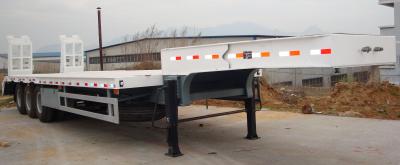 China Transporting Construction MAchinery ISO CCC Low Flat Bed Trailer With 3 FUWA Axles, BPW Axles for sale