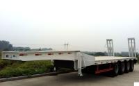 China Transporting Construction MAchinery ISO CCC Low Flat Bed Trailer With 3 FUWA Axles, BPW Axles for sale