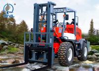 China 5 Ton All Terrain Forklift 76kw Diesel Engine 4WD Internal Combustion Side Shift Diesel Engine Color Option for sale