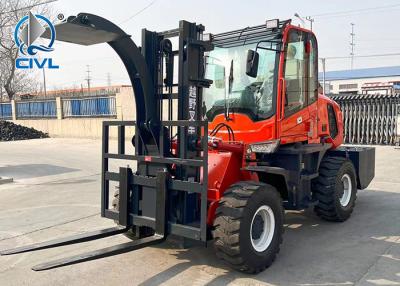 China 5 Ton All Terrain Forklift 76kw Diesel Engine 4WD Internal Combustion Side Shift Diesel Engine Color Option for sale