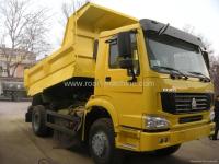 China HOWO Dump truck    Rated load  25000kg ; Front/rear over hang(mm) 1065/1560,Yellow COLOR for sale