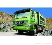 China HOWO Dump truck    Rated load  25000kg ; Front/rear over hang(mm) 1065/1560,Yellow COLOR for sale