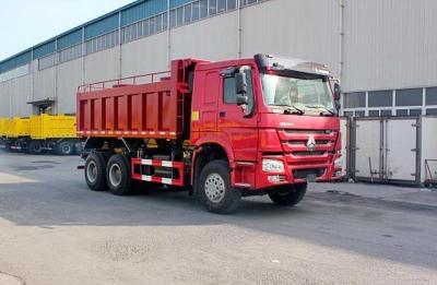 China Large power HOWO 6X4 Euro III Red Heavy Duty Dump Truck for unloading for sale