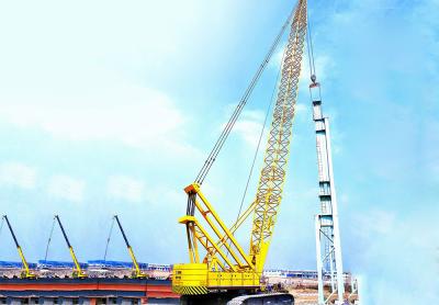 China Hydraulic Crawler Crane With 82M 150 Ton Main Hook Block 19m Boom for sale