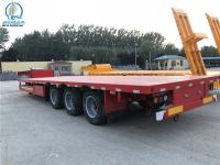 China Hydraulic Flatbed International Semi Truck Trailer 80 Tons 17m Strong Loading Construction Machines for sale