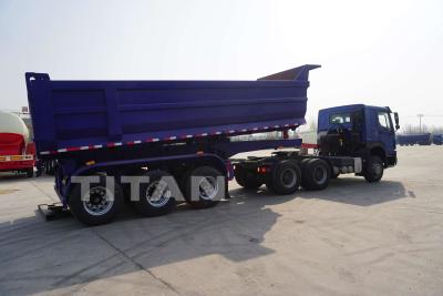 China 3 axles dumper aggregate side dump tipping trailers 45cbm tipper gooseneck grain dumping semi trailers for sale for sale